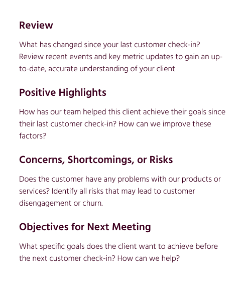 Client Check-In Agenda Template Word / Google Doc